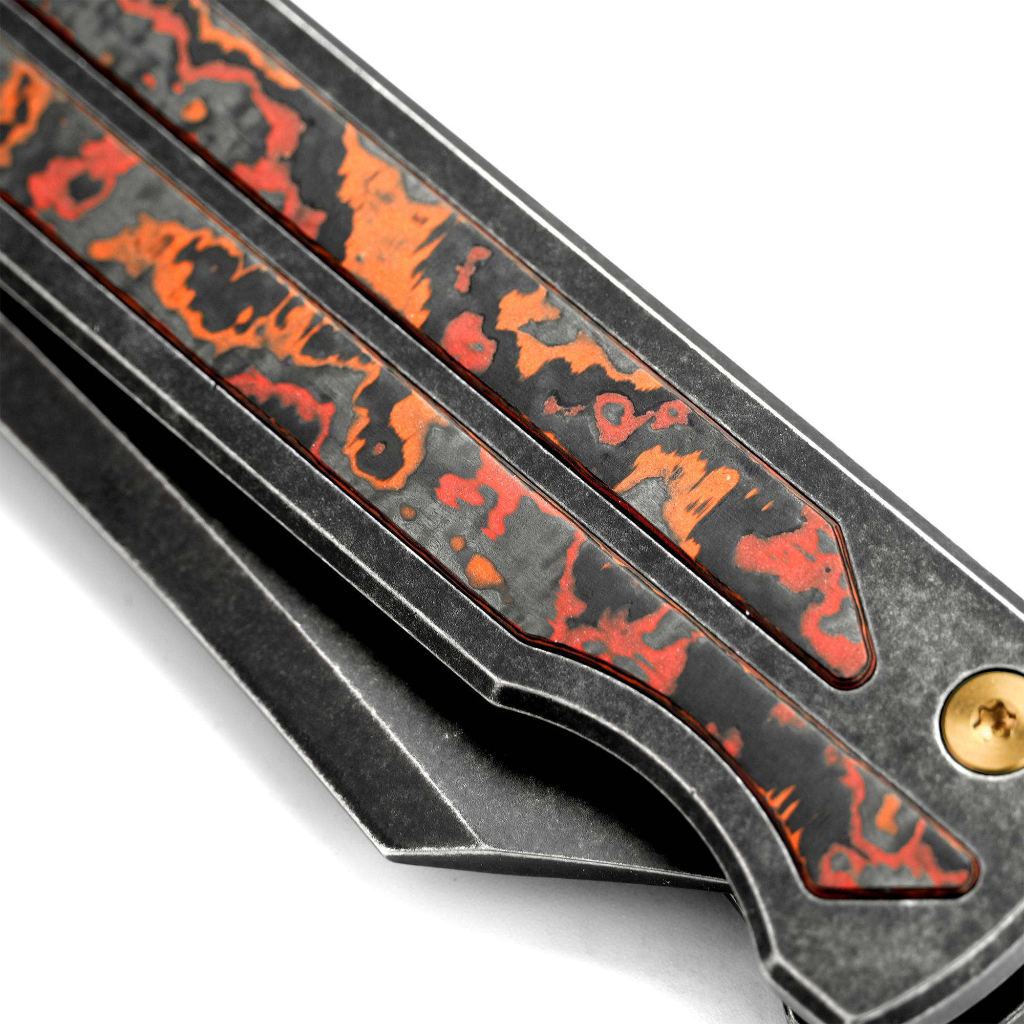 KATSU JT03, CPM S35VN Blade, Stonewashed Titanium Handle with Laminate ...
