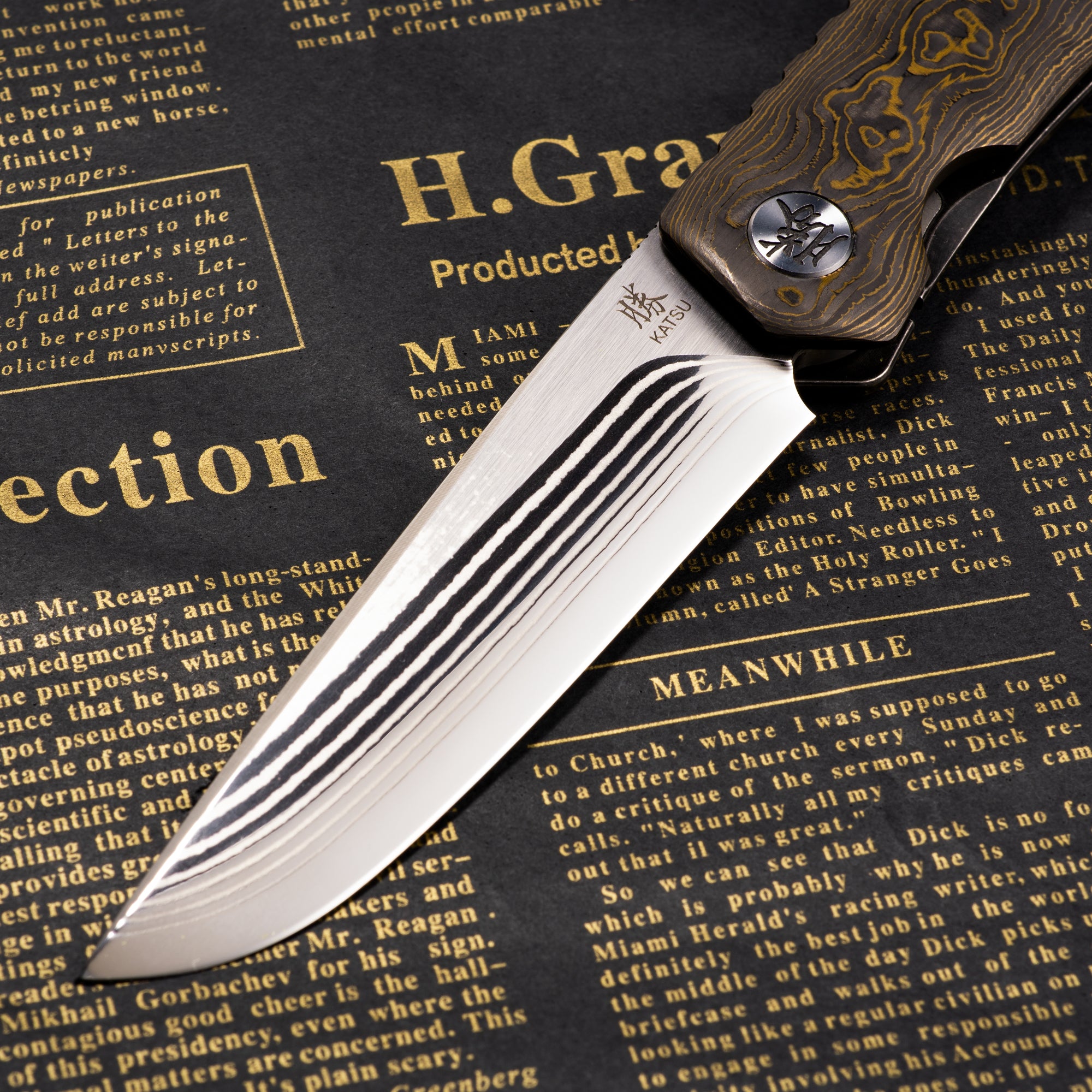 KATSU ZK04, 17 Layers ZDP-189 Super Steel Convex Grind Blade, Carbon F ...