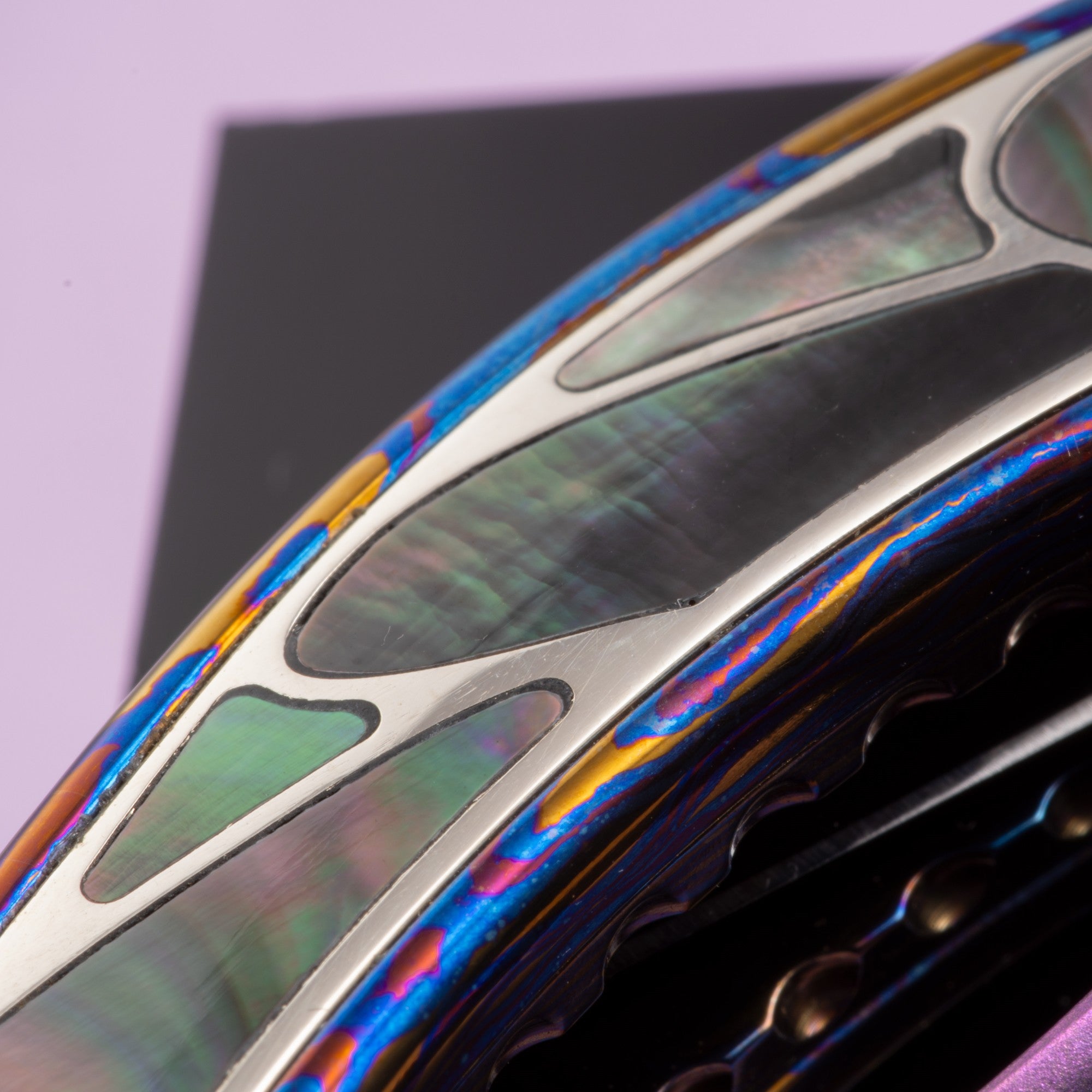 KATSU KINGFISHER-TBS, Copper Damascus Blade, Timascus Handle, Black MO ...