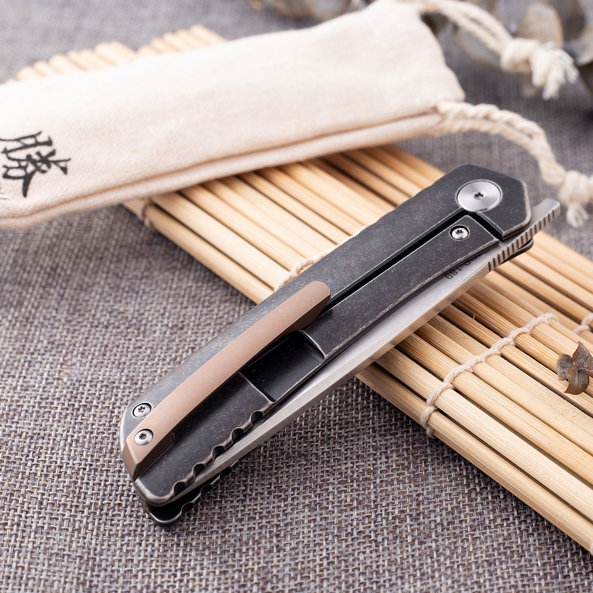 KATSU ZK02, 17 Layers ZDP-189 Super Steel Convex Grind Blade, Titanium ...