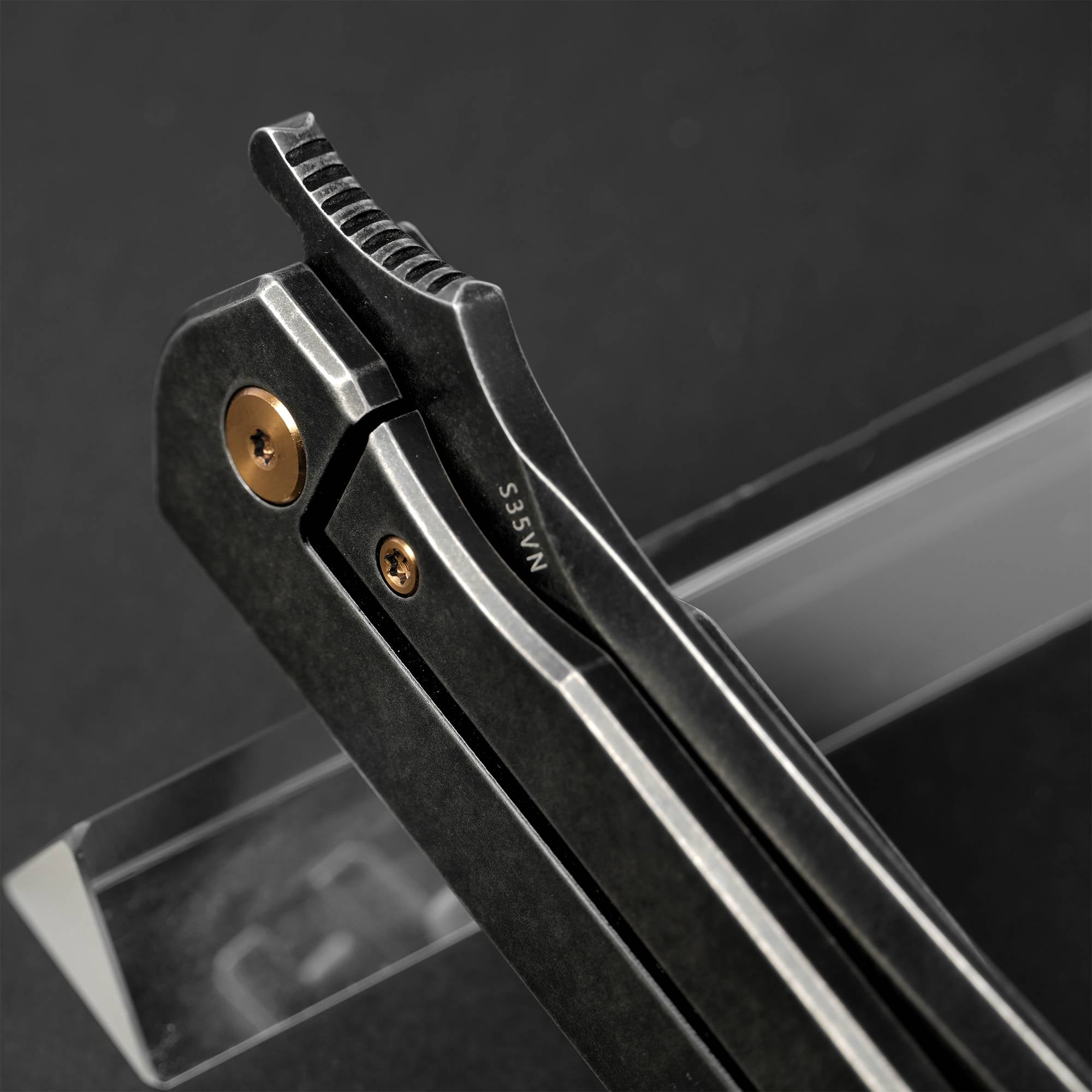 KATSU JT03, CPM S35VN Blade, Stonewashed Titanium Handle with Laminate ...