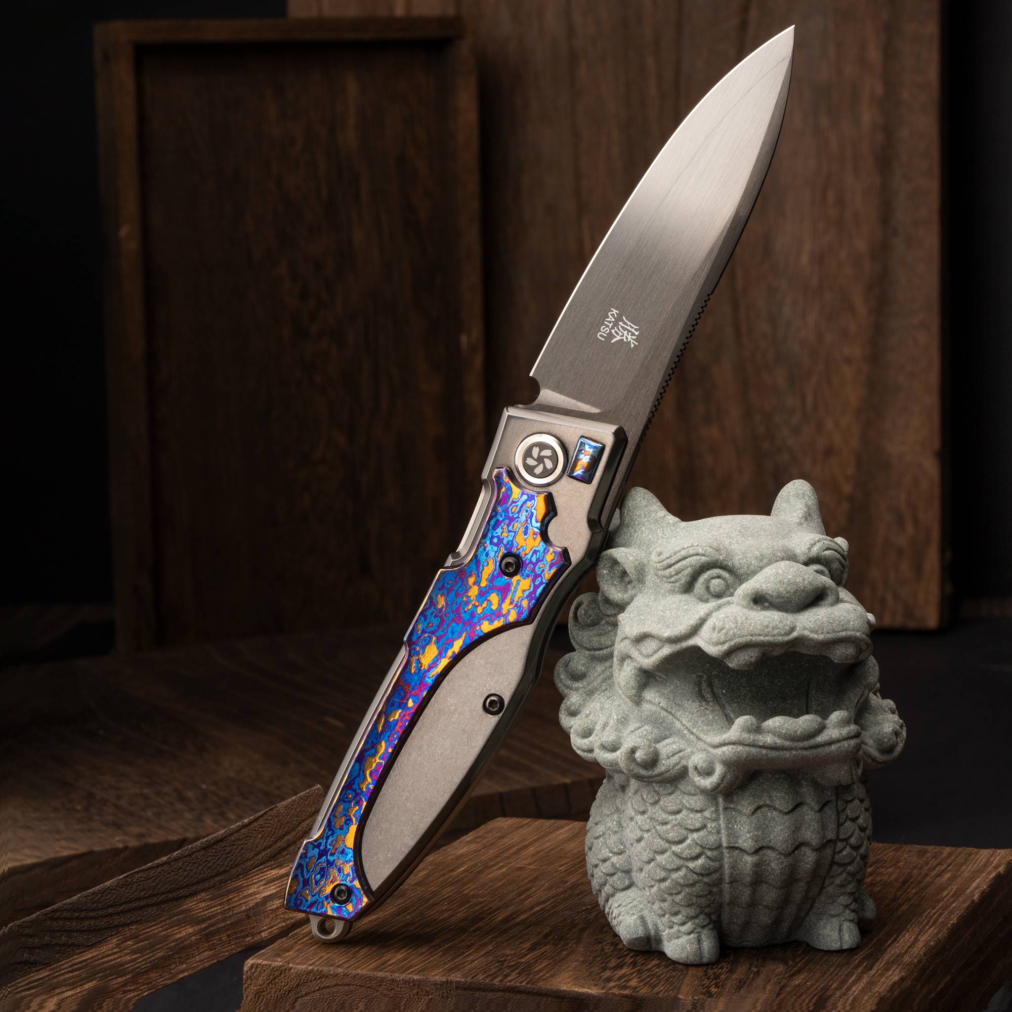 KATSU KS-T1, Zirconium + Titanium Alloy Handle with Timascus Overlay ...