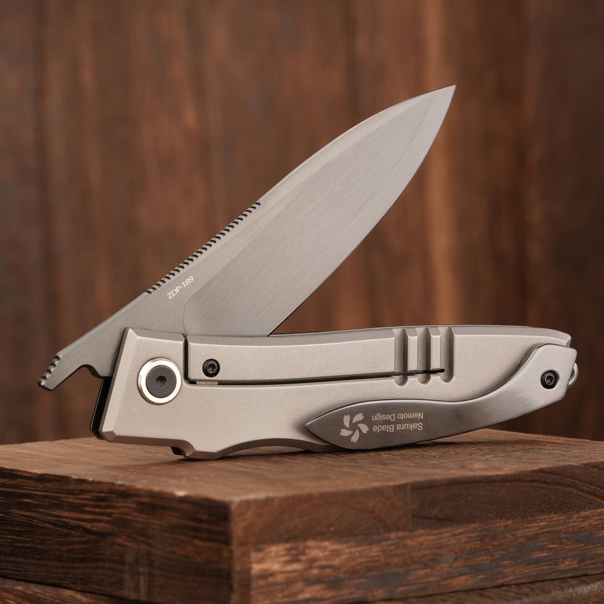 KATSU KS-Z1, Zirconium + Titanium Alloy Handle with Zircuti Overlay, D ...