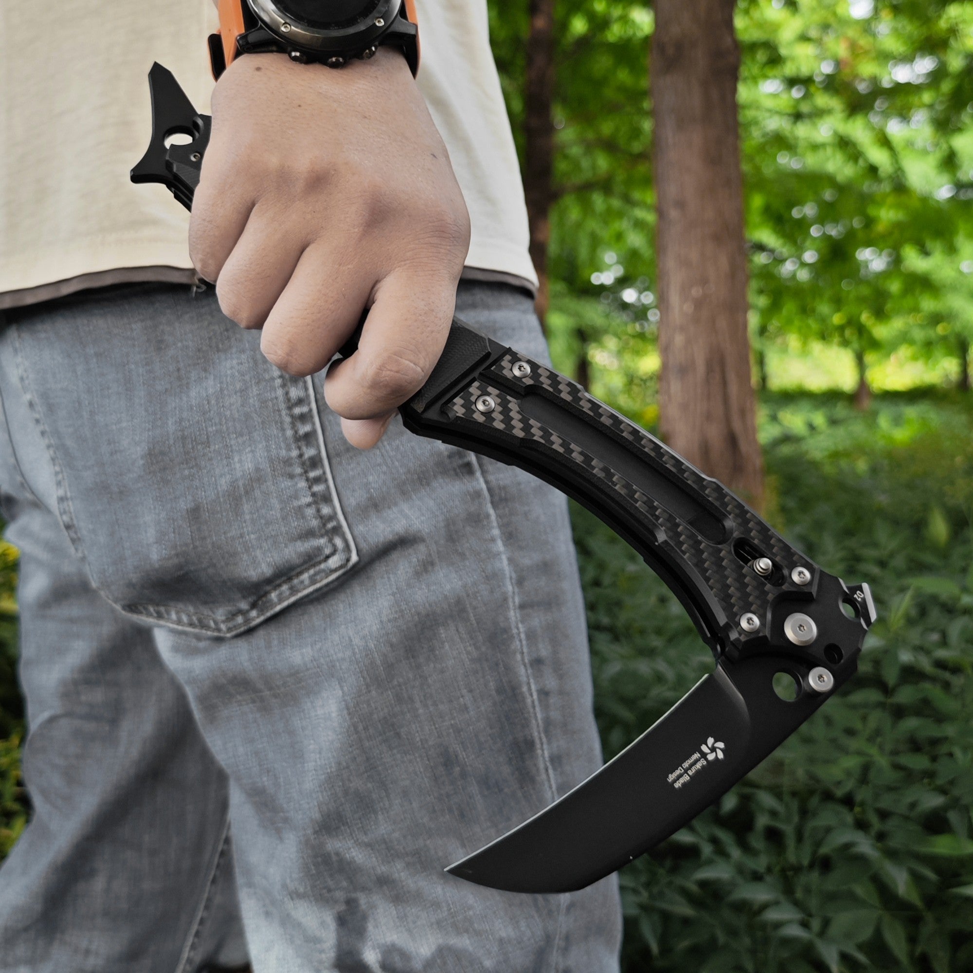 KATSU FS01, Axis Lock Folding Battle Kama/Sickle, Titanium Alloy Main ...