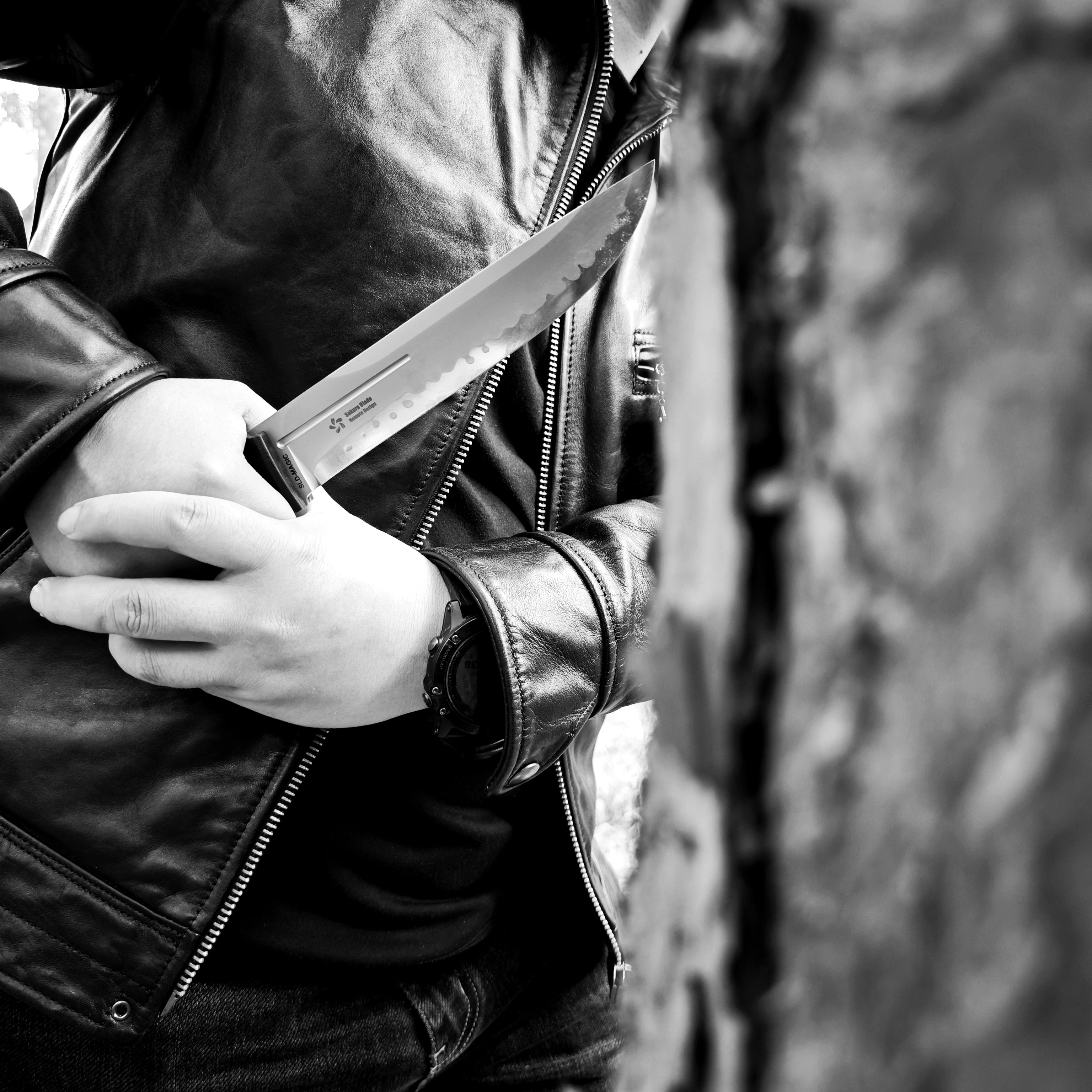 KATSU FB01, SLD-MAGIC Steel Fixed Blade Knife, Kydex Sheath, Sakura Bl ...