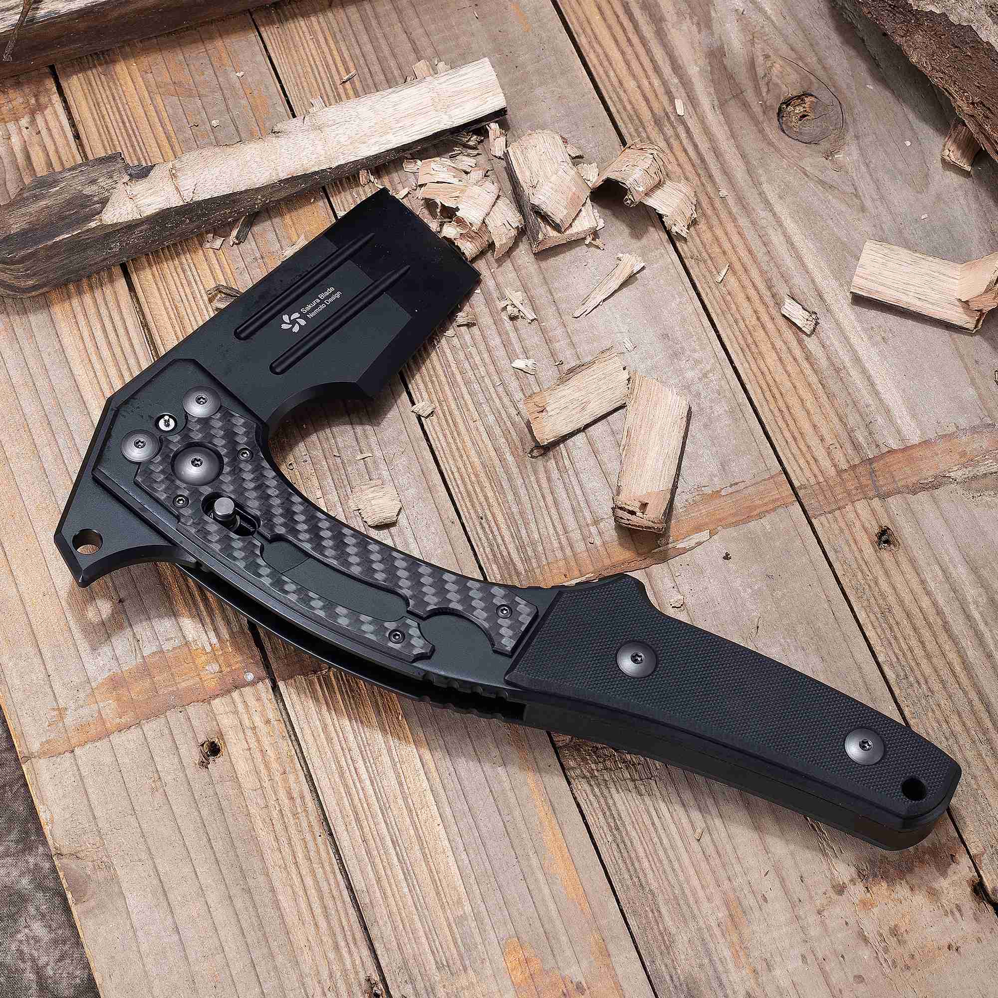 KATSU FA01, Axis Lock Folding Battle Axe, Sakura Blade Nemoto Design ...